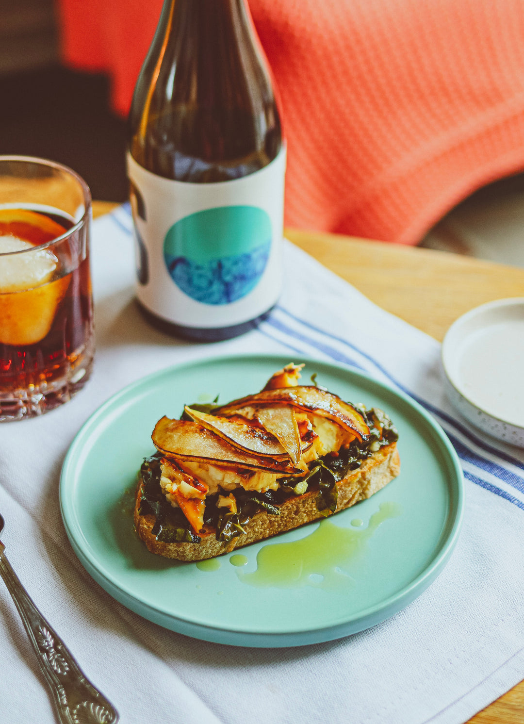 Autumn recipe: Honey-baked feta toast, with pear, chard & sage ...